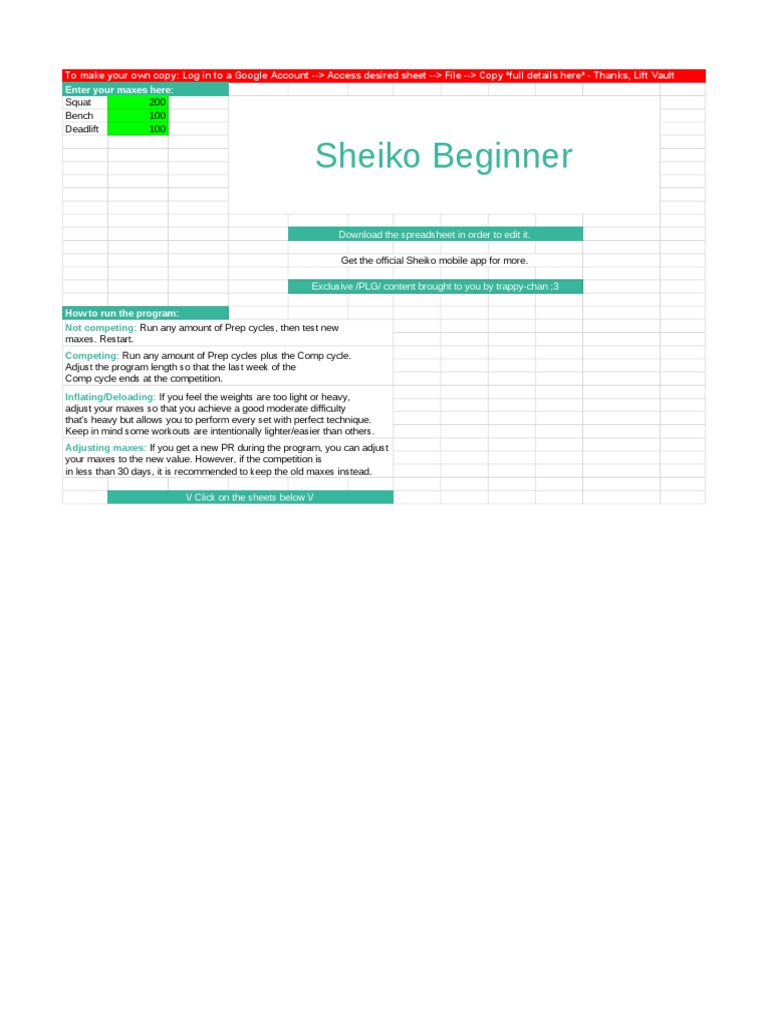 Sheiko Beginner Program | Download Free PDF | Individual Sports ...