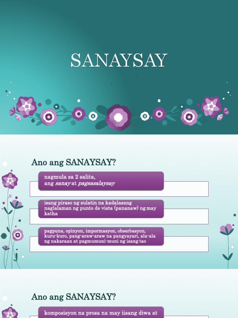 Sanaysay Powerpoint Show | PDF