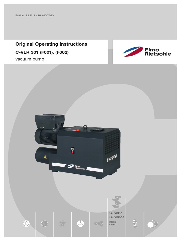Original Operating Instructions: C-VLR 301 (F001), (F002) Vacuum Pump ...