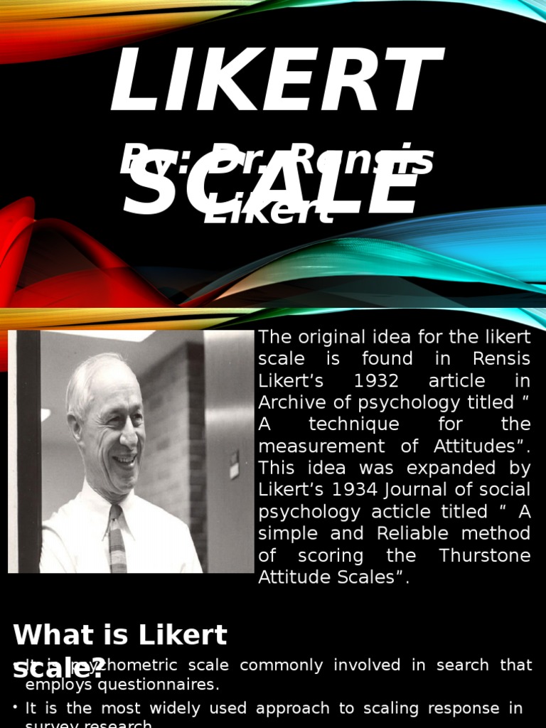 Likert Scale: By: Dr. Rensis Likert | PDF | Likert Scale | Analysis Of ...