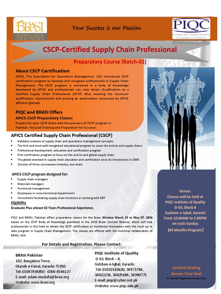 APICS CSCP Certification Preparatory Course | PDF | Professional ...