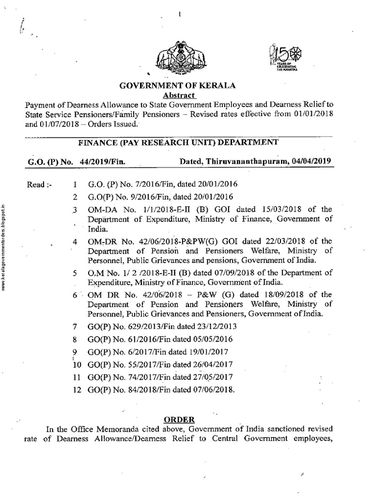 Da Order | PDF | Government Of India | Government