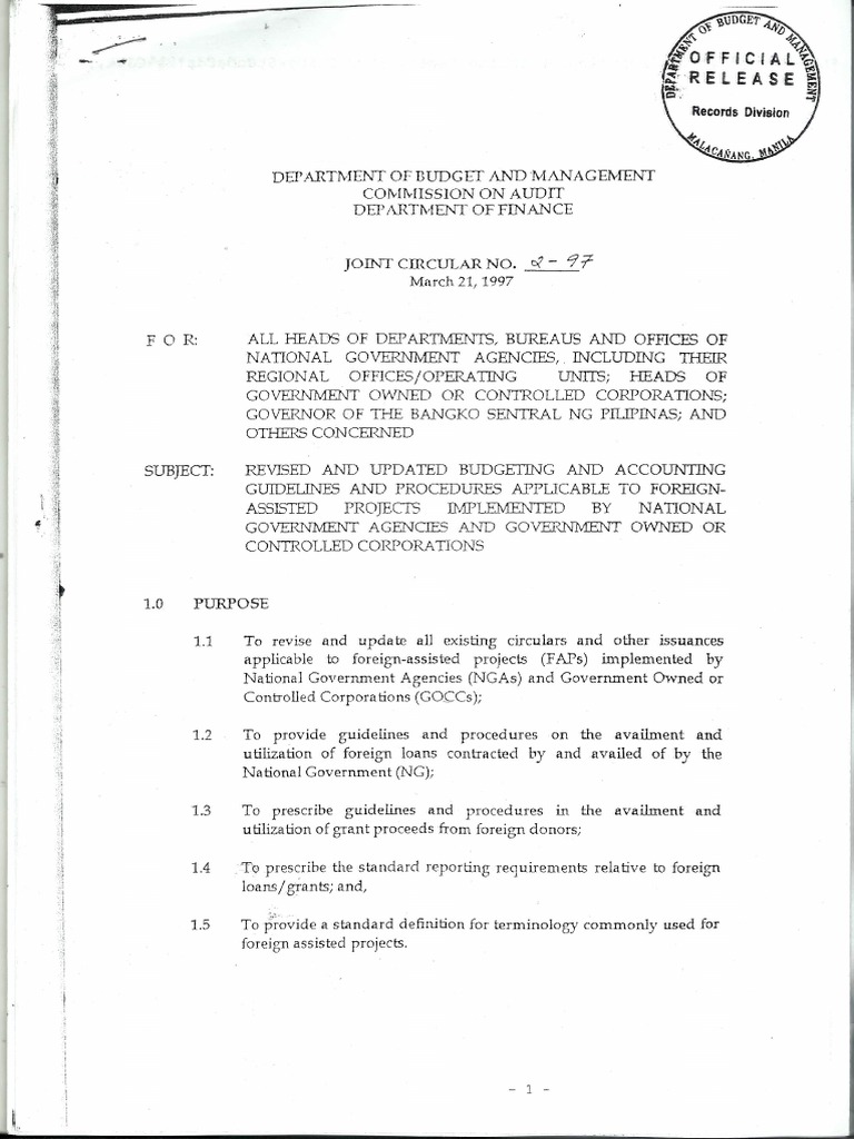 Joint Circular No. 2-97 March 21, 1997 | PDF