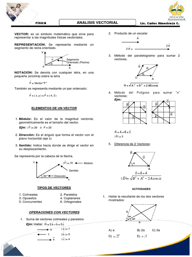 Análisis Vectorial - 5to Año | PDF | Vector Euclidiano | Álgebra
