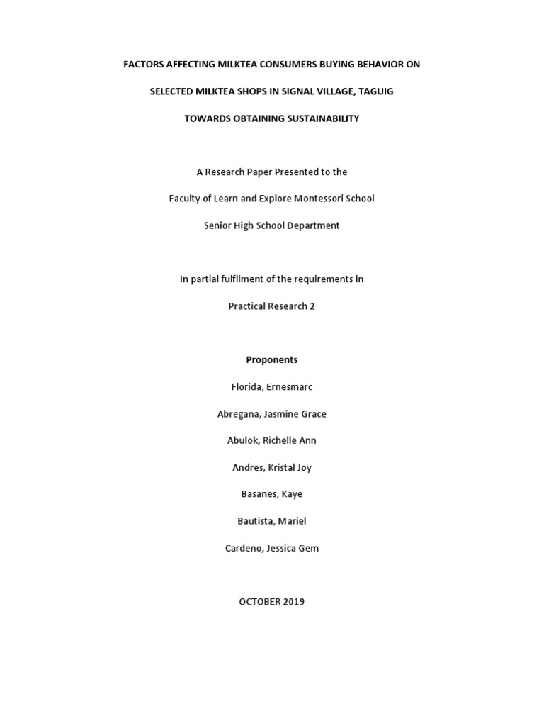 Abm B - Research Paper | PDF | Consumer Behaviour | Retail