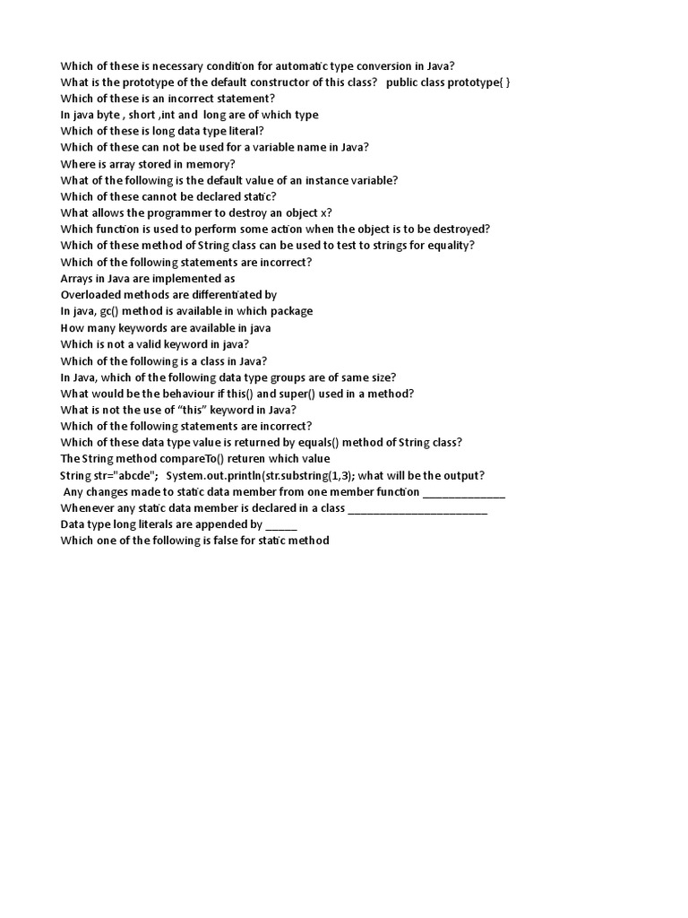 Objective QP Unit Test-II (OOPJ) | PDF | Method (Computer Programming ... Objective QP Unit Test-II (OOPJ) | PDF | Method (Computer Programming ...