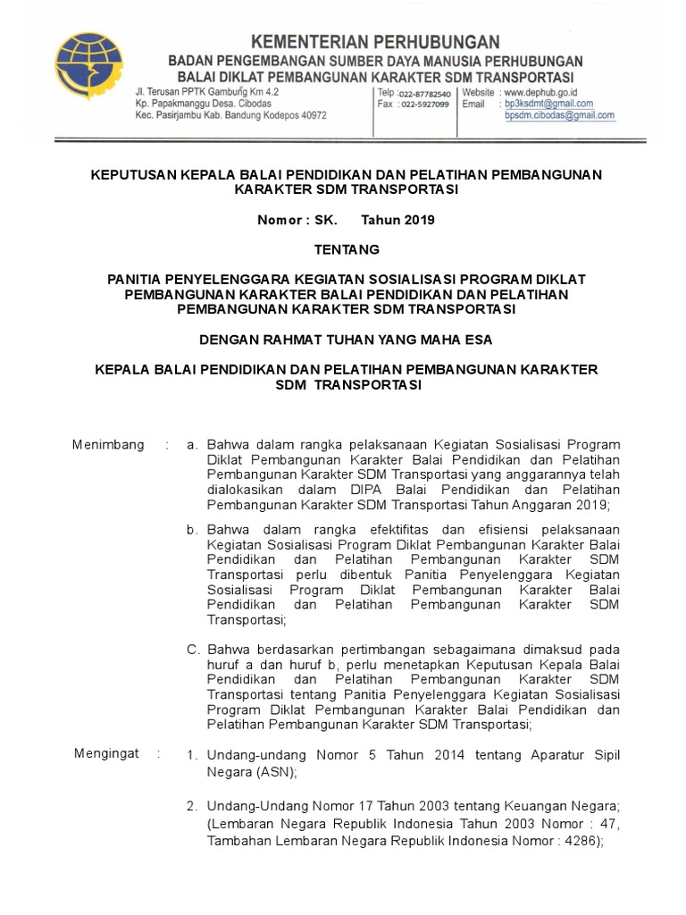 Konsep SK Sosialisasi | PDF