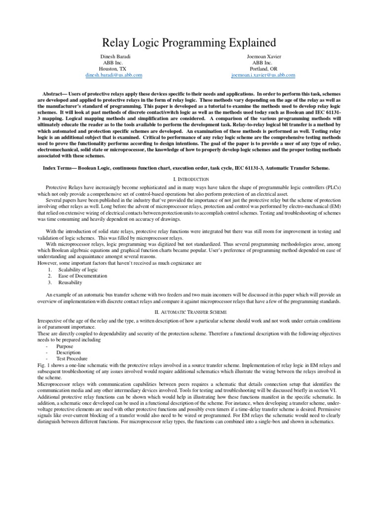Relay Logic ABB | PDF | Logic Gate | Relay