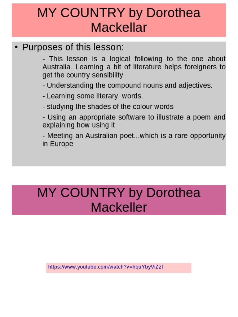 My Country Best Presentation | PDF | Poetry | Adjective