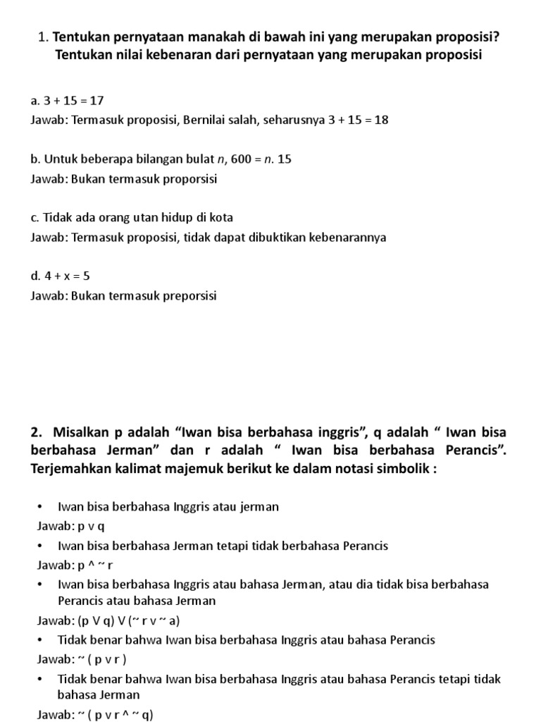 JAWABAN Kuis Logika | PDF