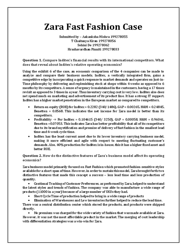 Zara Fast Fashion Case | PDF | Inventory | Business Model
