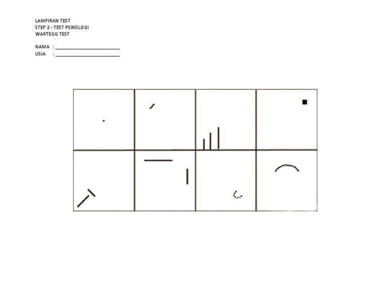 Lampiran Test Step 2 - Test Psikologi Wartegg Test NAMA: - Usia | PDF