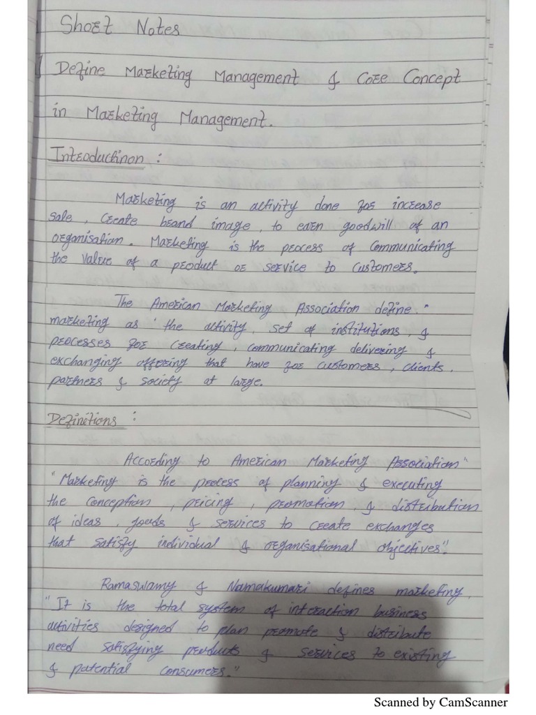 Marketing Notes | PDF