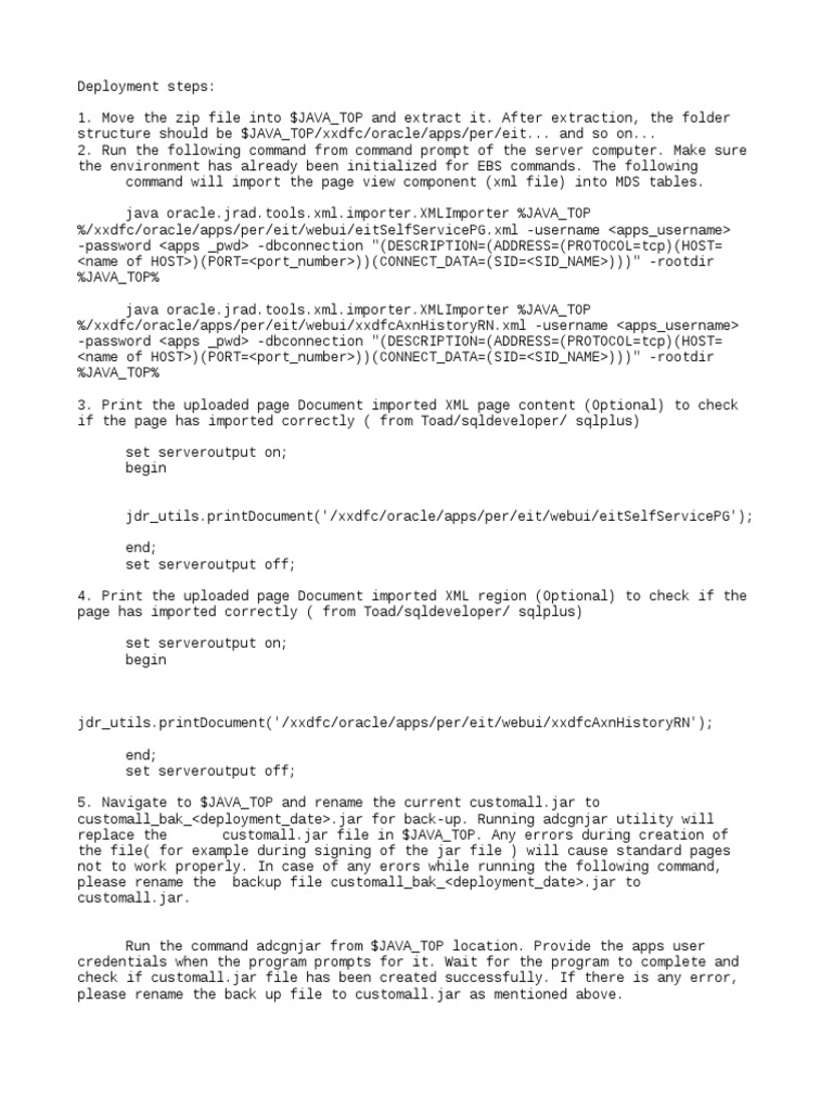 Deployment Steps | PDF | Menu (Computing) | Computer File