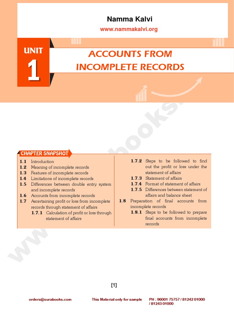 Namma Kalvi 12th Accountancy Unit 1 Sura English Medium Guide | PDF | Debits And Credits | Economies