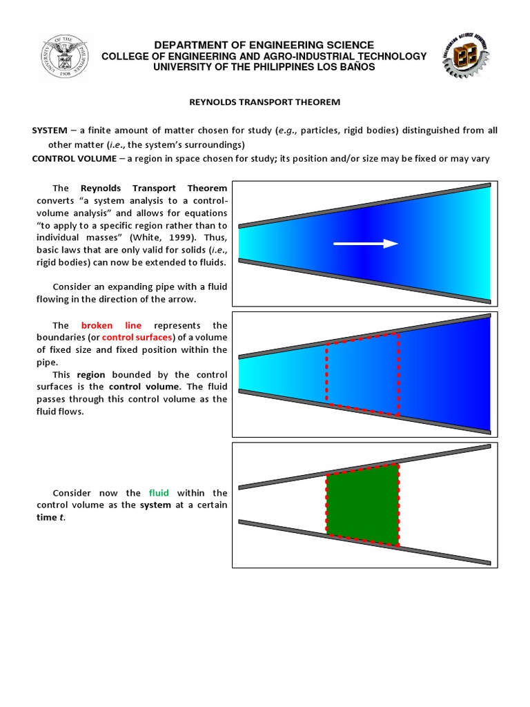 Reynolds Transport Theorem Explained | PDF | Fluid Mechanics | Fluid ...