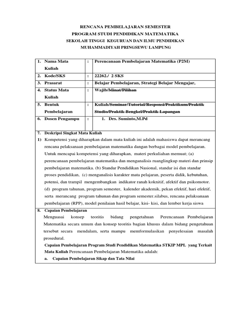 Contoh RPS, RPM | PDF