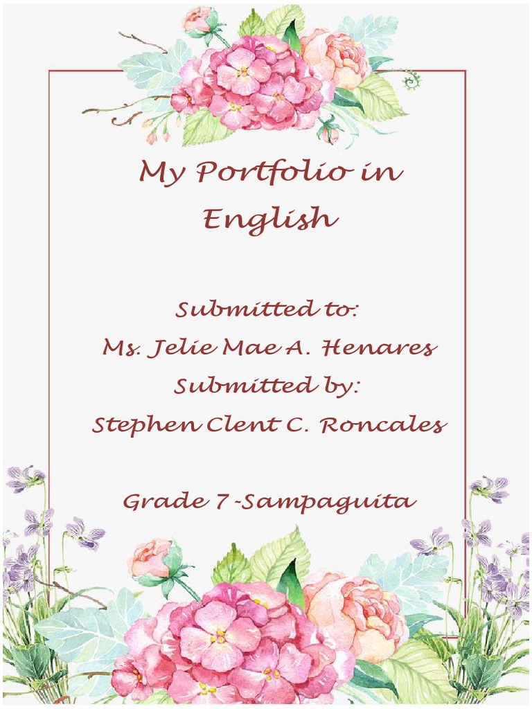 Grade 7 English Portfolio by Stephen Roncales | PDF