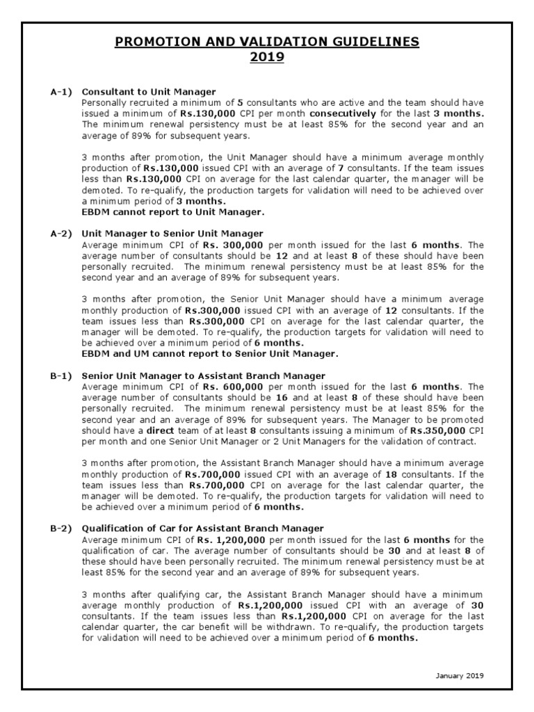 2-1 Promotion Guidelines 2019-Managers | PDF | Government | Economies