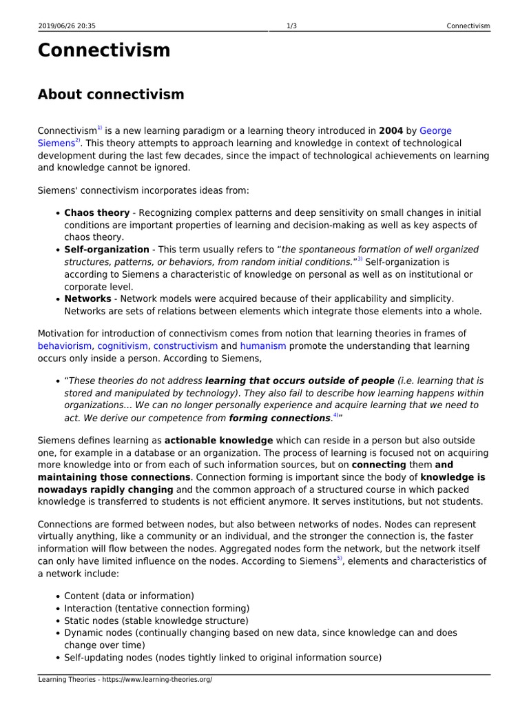 Connectivism | PDF | Information | Learning