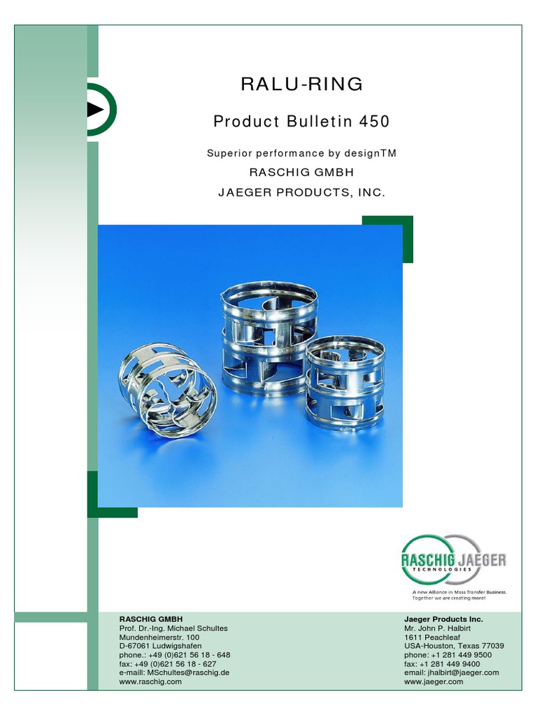 RASCHIG-Ring Data | PDF | Thermoplastic | Flow Measurement