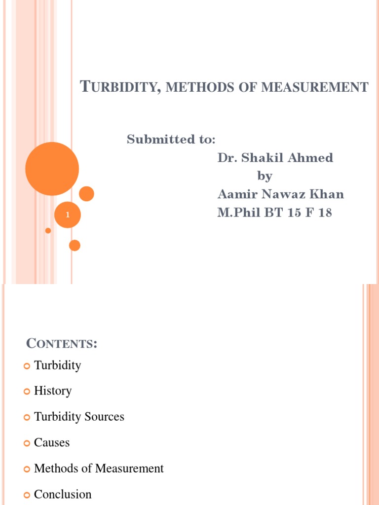 Turbidity of Water | PDF | Chemistry | Applied And Interdisciplinary ...