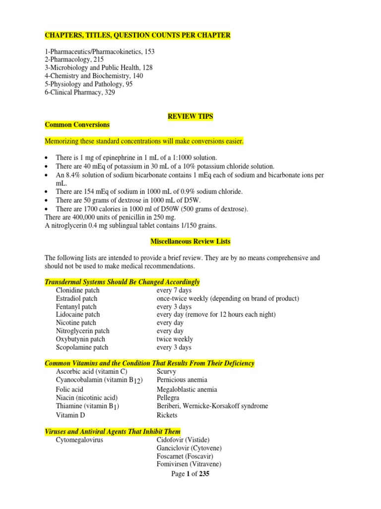 Comprehensive Pharmacy Study Guide | PDF | Solubility | Vitamin C