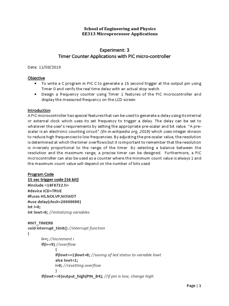 EE313 Lab 3 | PDF | Timer | Microcontroller