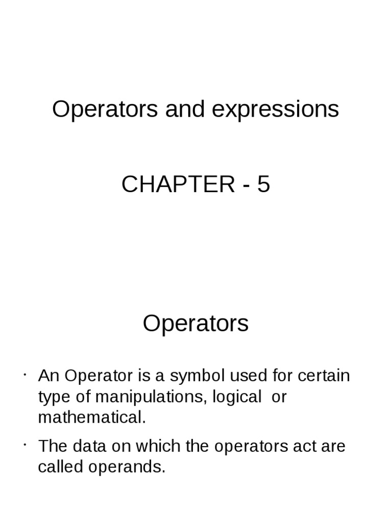 Operations Expressions | PDF | C (Programming Language) | Data Type