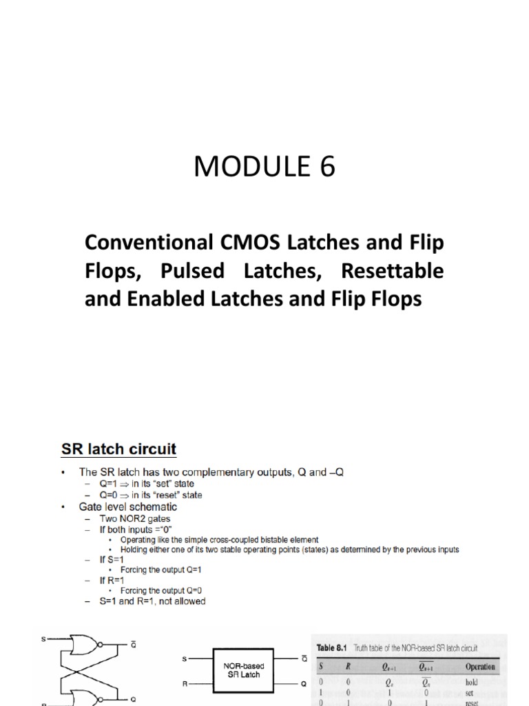 Conventional CMOS Latches and Flip Flops, Pulsed Latches, Resettable ...