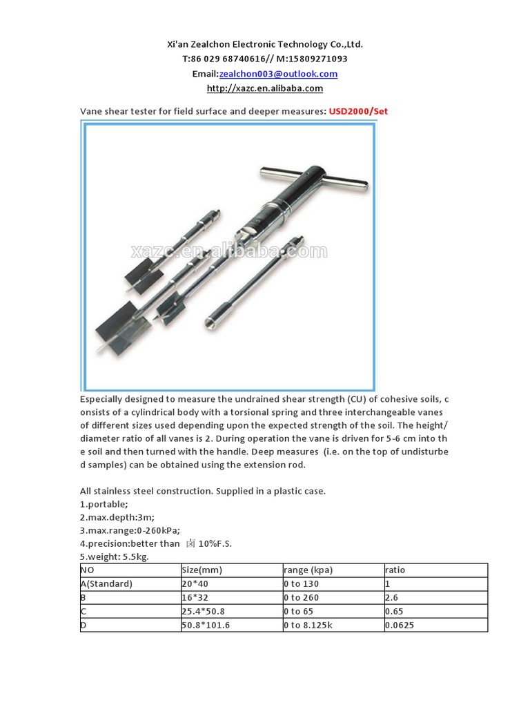 Vane Shear Tester | PDF