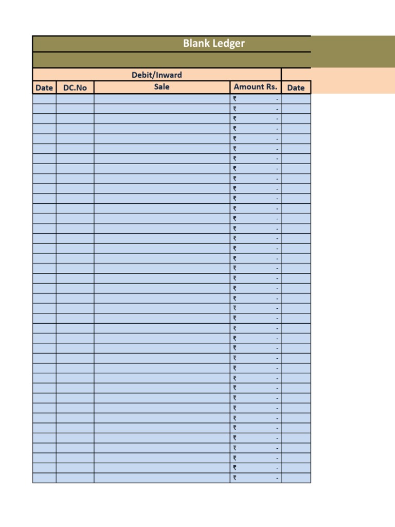 Blank Sample Ledger | PDF | Debits And Credits | Payments