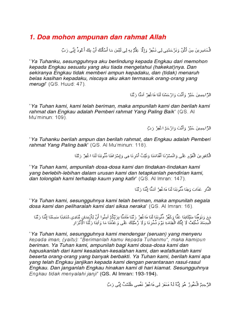 Doa Mohon Ampunan Dan Rahmat Allah | PDF Doa Mohon Ampunan Dan Rahmat Allah | PDF