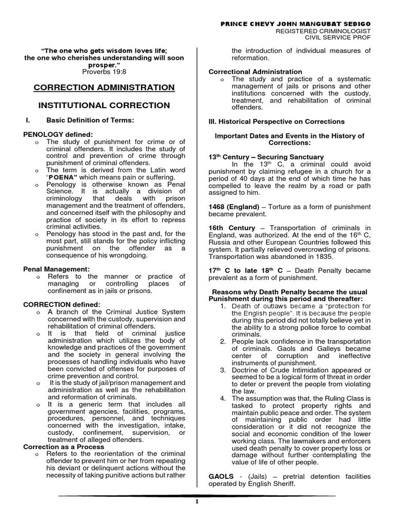 New Insti & Non-Insti Correction | PDF | Prison | Punishments