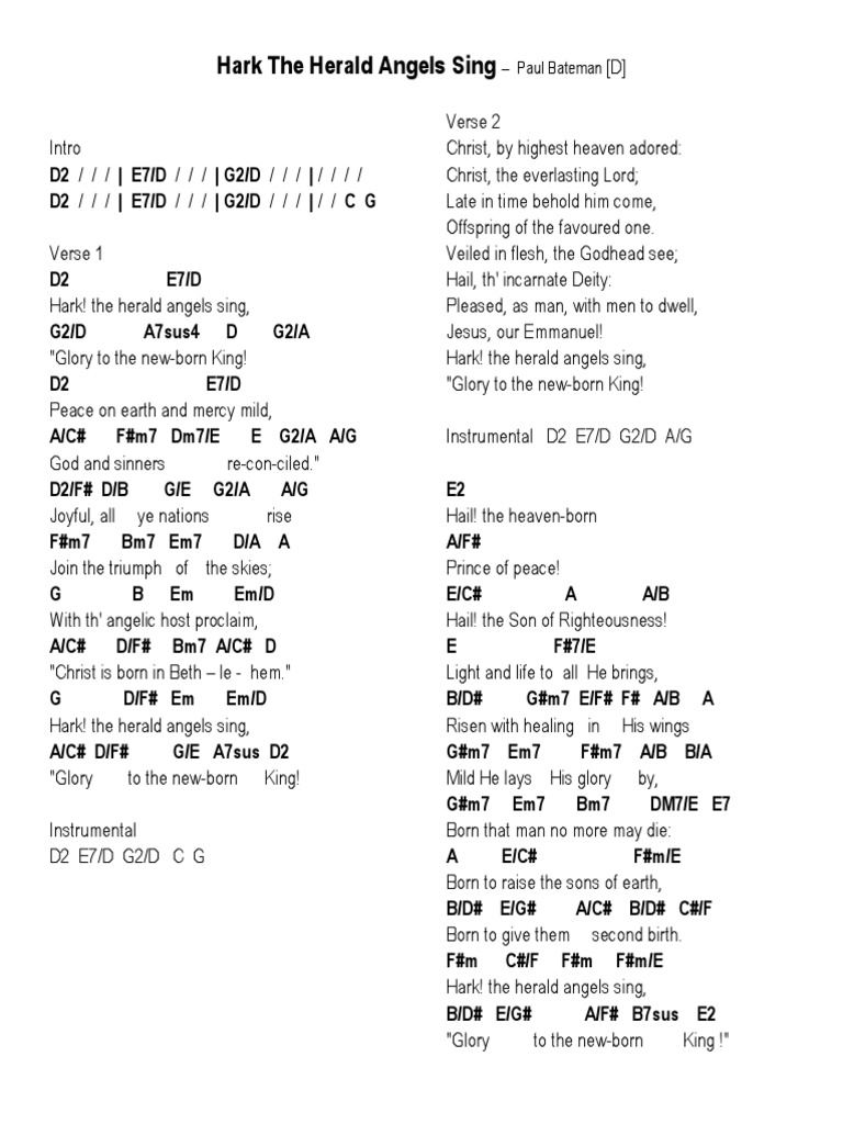 Hark The Herald Angels Sing (D) | PDF | Christian Belief And Doctrine ...