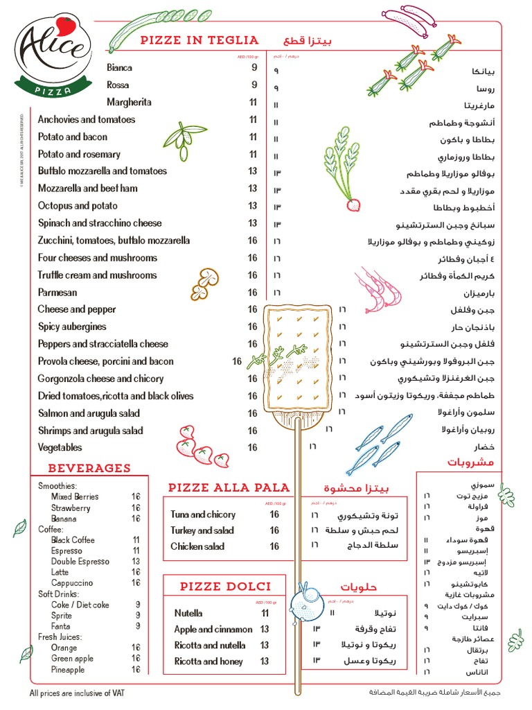 Alice Pizza Menu | PDF | Pizza | European Cuisine