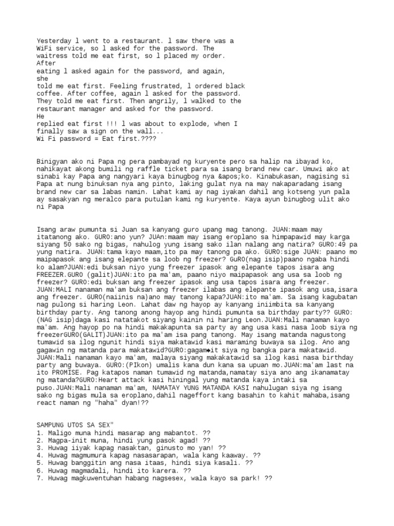 Script For Movie Hahahaha Tagalog | PDF