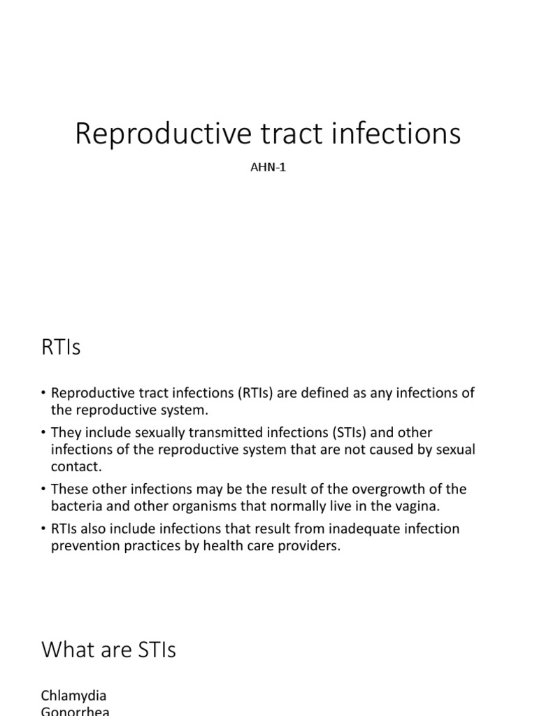 2 Reproductive Tract Infections | PDF | Sexually Transmitted Infection ...