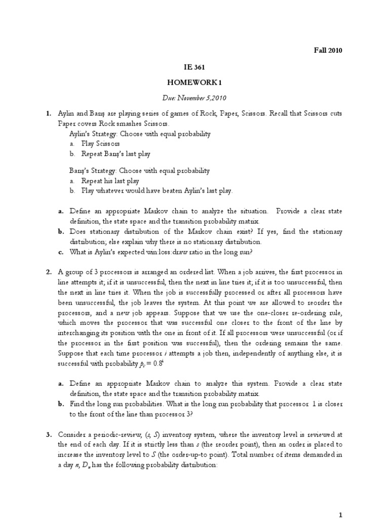 METU Industrial Engineering - Operations Research III Homework ...