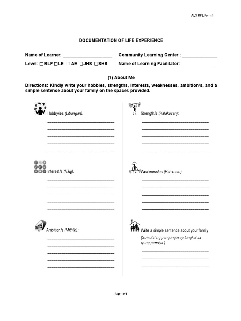 Documenting Life Experiences: An Individual Assessment of Hobbies ...