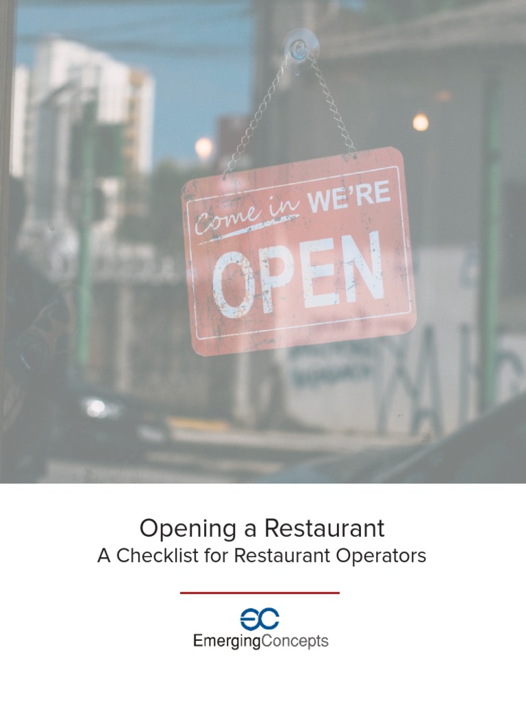 Restaurant Opening Checklist | PDF | Menu | Restaurants