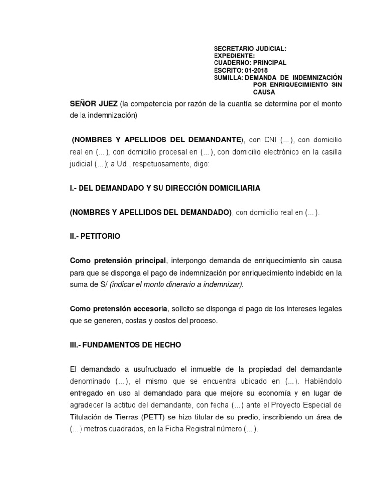 Demanda | PDF | Demanda judicial | Justicia