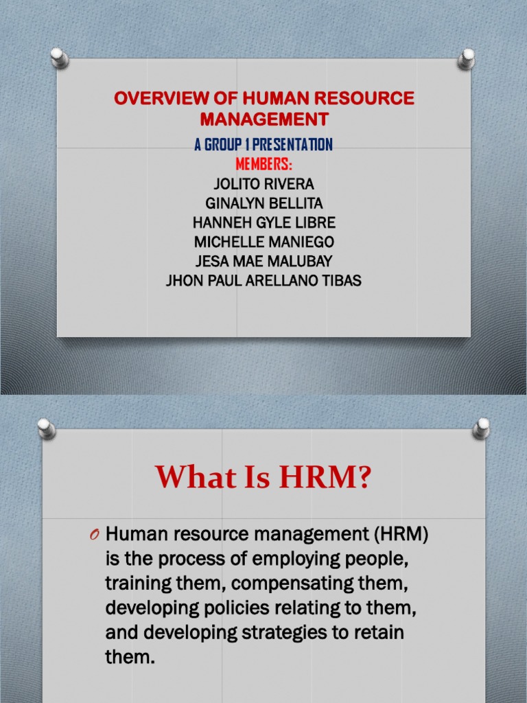 Human Resource Management Overview | PDF | Human Resource Management ...
