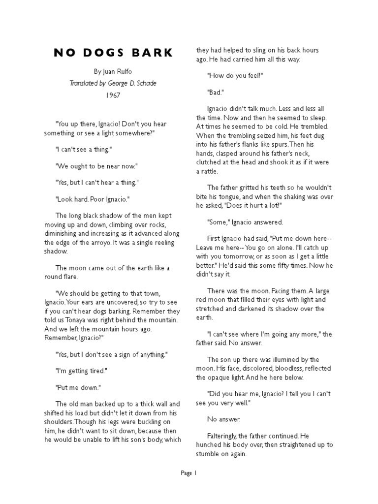 No Dogs Bark Text | PDF