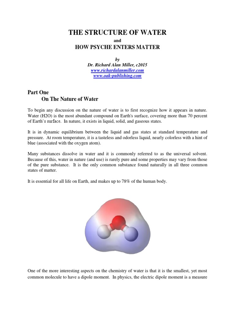 The Structure of Water and How Psyche Enters Matter: Exploring the ...