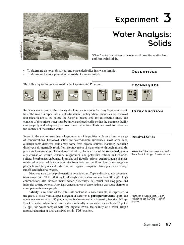 EXP5 Water Analysis Solids PDF | PDF | Salinity | Salt (Chemistry)