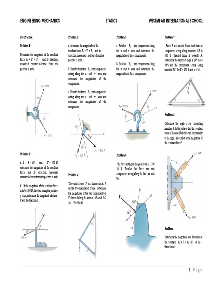 Engineering Mechanics Statics Westmead International School: For ...