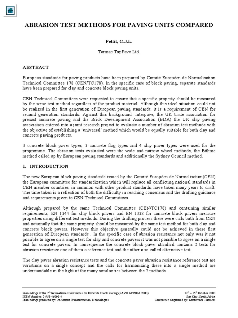 Abrasion Test Methods For Paving Units Compared: Pettit, G.J.L ...