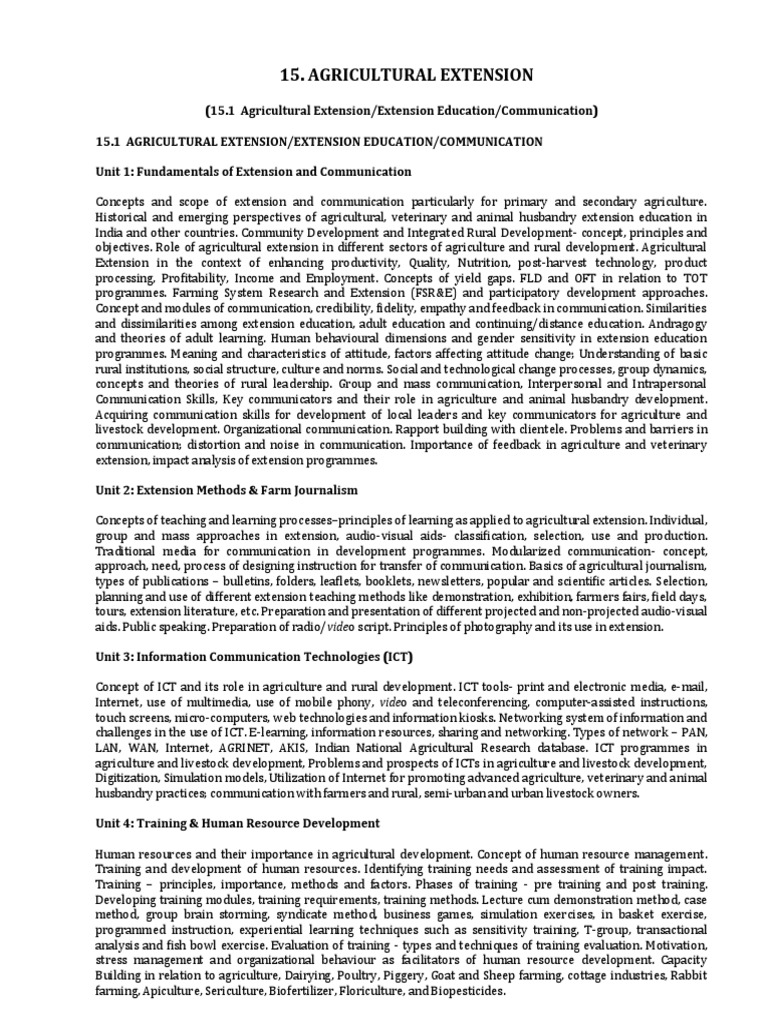 Providing Insights: A Comprehensive Overview of Agricultural Extension ...