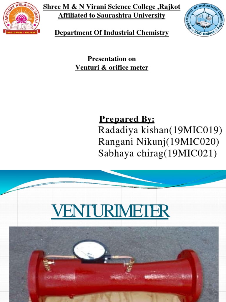 Ventury & Orifice Meter | PDF | Flow Measurement | Applied And ...